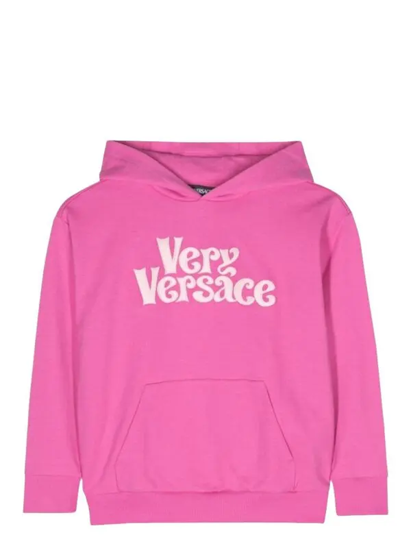 Versace Long-sleeved Logo Hoodie - Pink