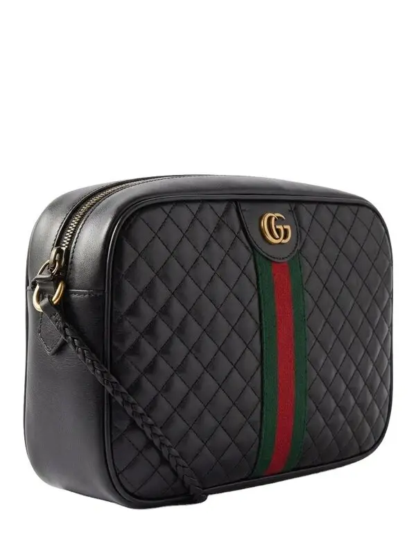 Gucci Logo Leather Shoulder Bag - Black