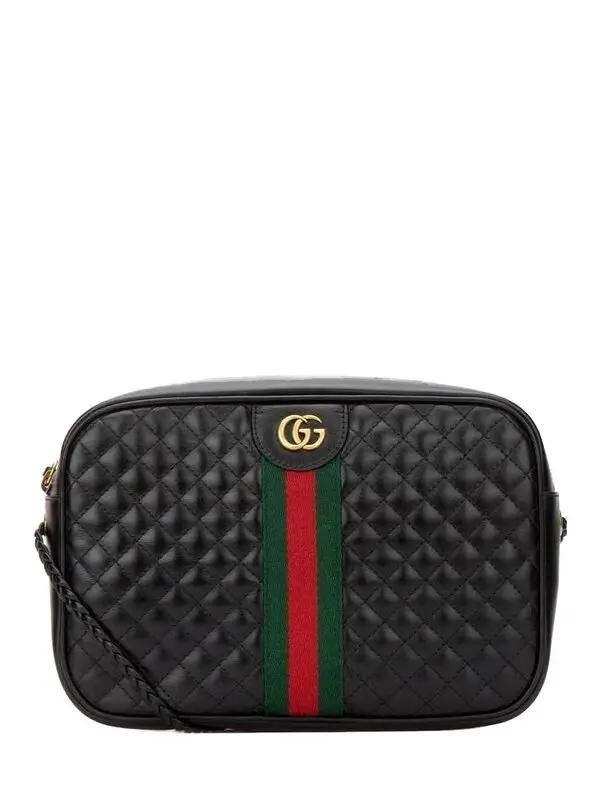 Gucci Logo Leather Shoulder Bag - Black