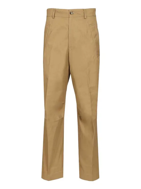 Dries Van Noten Straight Leg Tailored Trousers - Nude