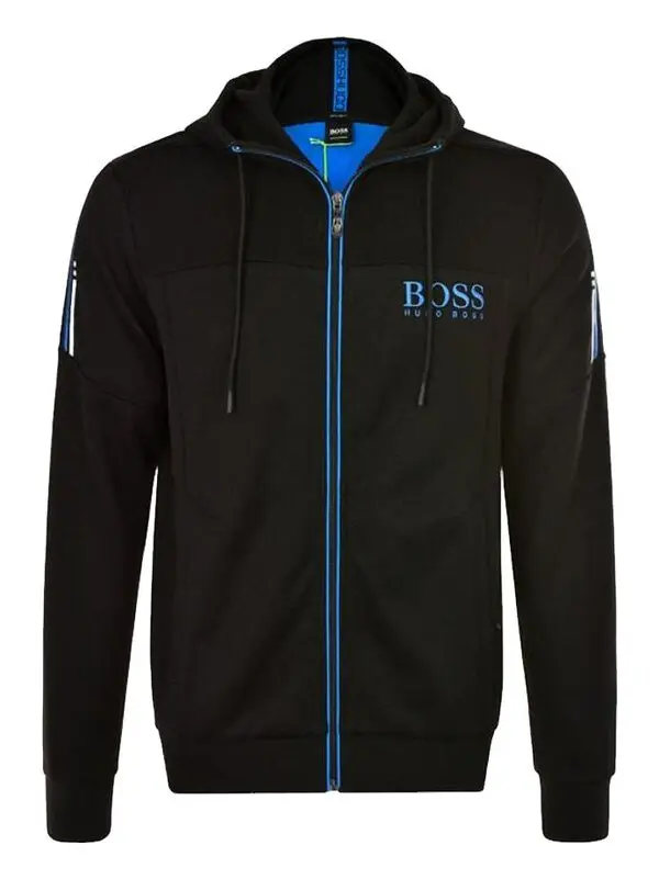 Hugo Boss Logo Zip-up Hoodie - Black