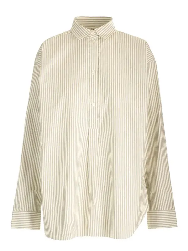 TOTEME Striped Cotton Shirt - Nude