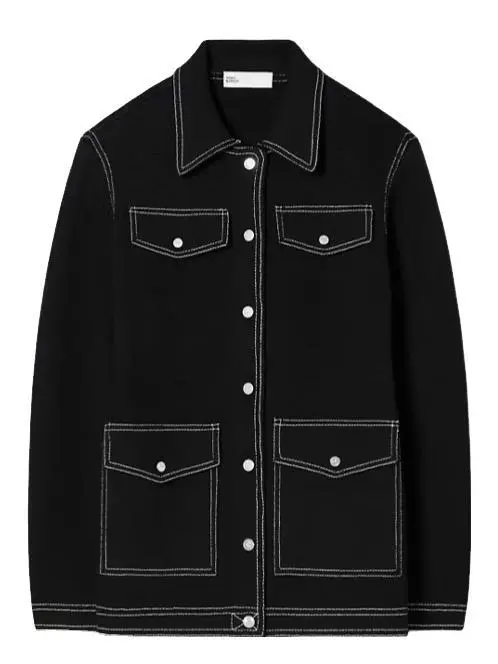 Tory Burch Topstitch Jacket - Black