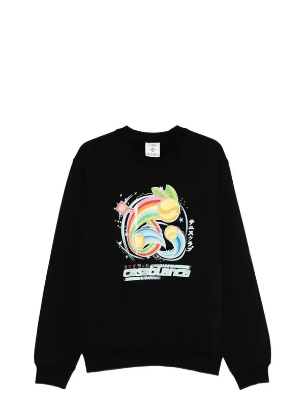 Casablanca Manga Tennis Ball Graphic Sweatshirt - Black