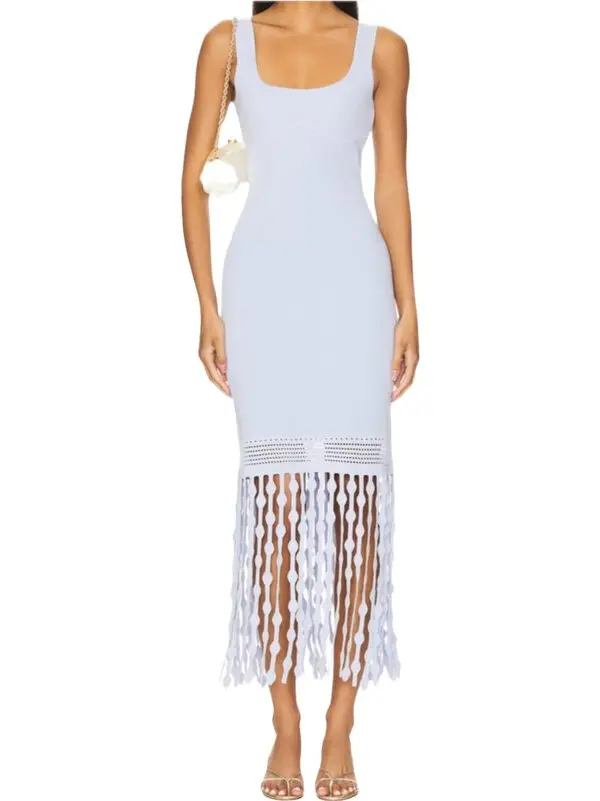 Simkhai Sleeveless Dress With Tassel Hem - Blue