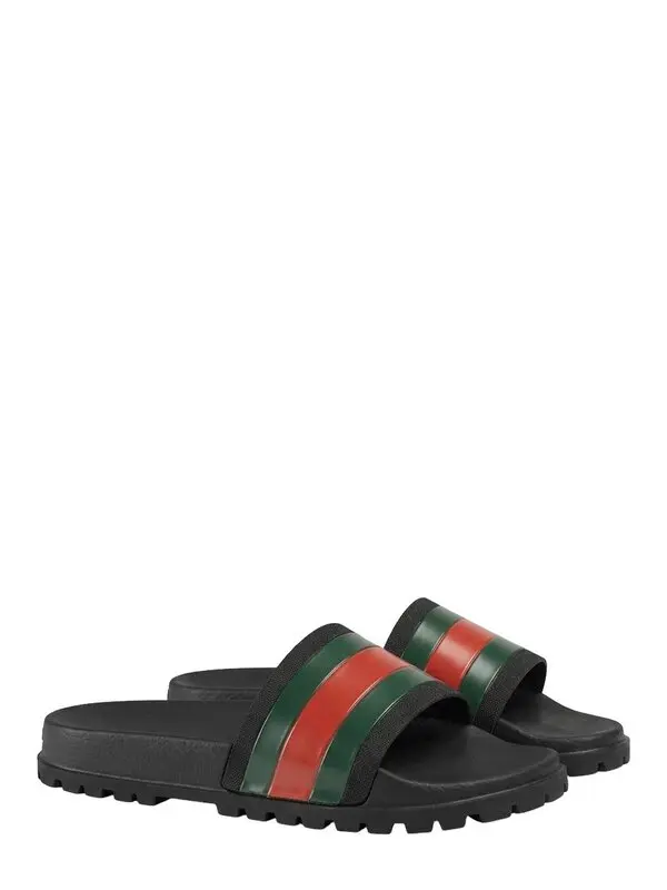 Gucci Web Slide Sandals - Black