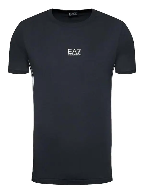 Emporio Armani Logo-print Logo-trim Short-sleeve T-shirt - Black