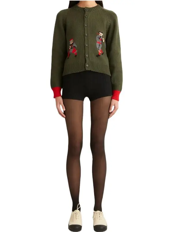 BODE Wool Long-sleeved Knit Cardigan - Multicolor