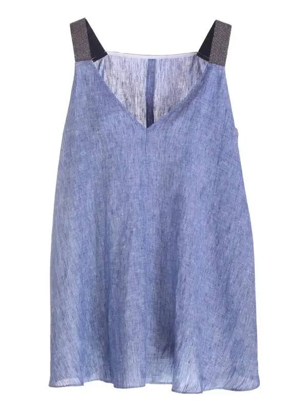 Fabiana Filippi V-neck Wide Strap Top - Blue