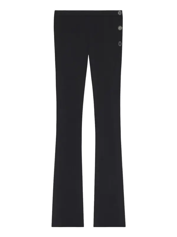 COURREGES Oblique Tailored Flared Wool Trousers - Black