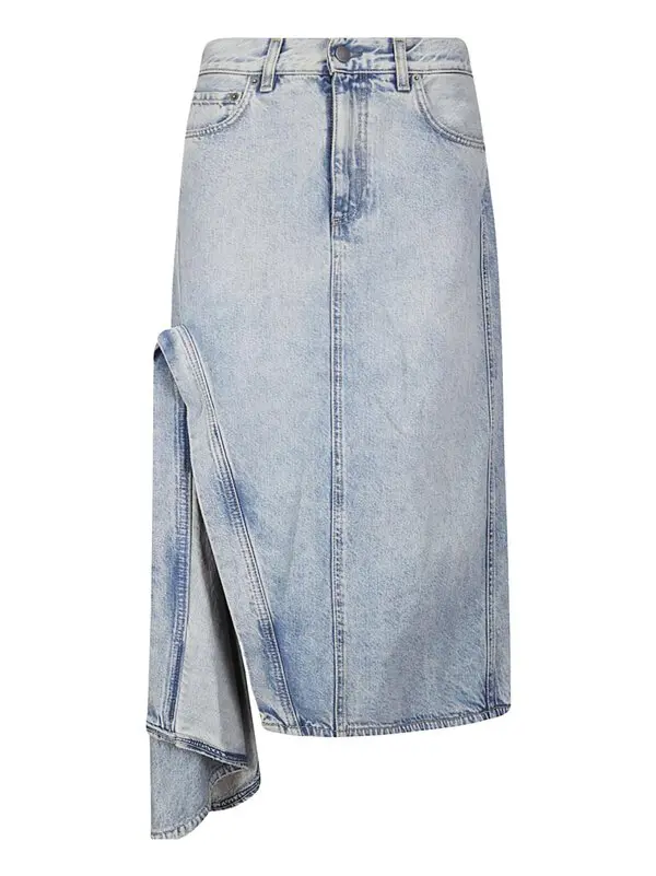 HAIKURE Asymmetrical Denim Skirt - Gray