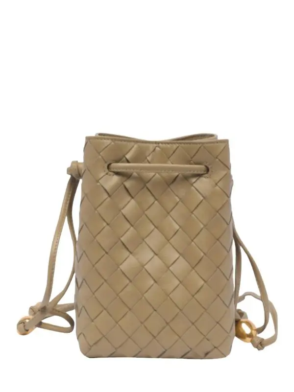 Bottega Veneta Woven Leather Drawstring Shoulder Bag - Brown