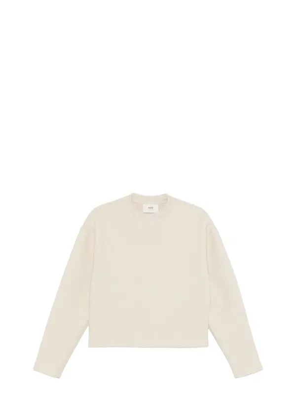 Ami Boxy Crewneck Sweatshirt - Sand Beige