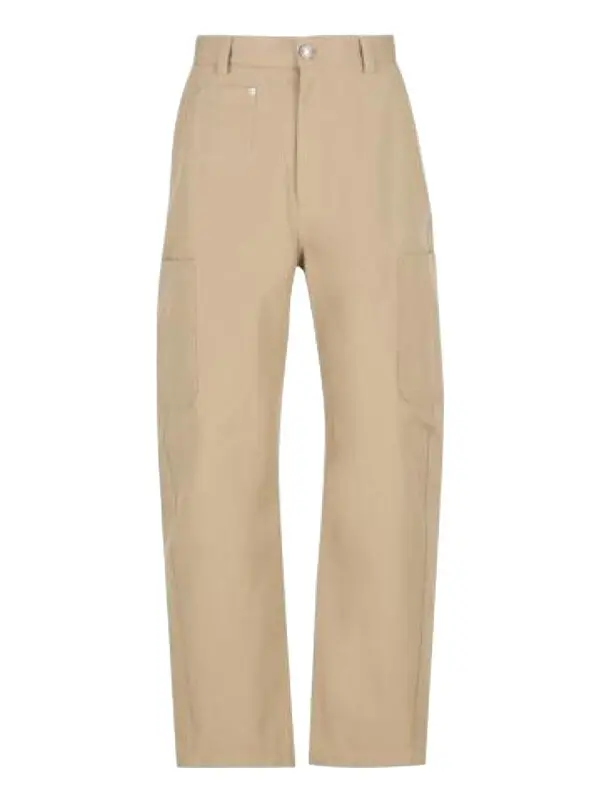 Givenchy Logo Embroidered Straight-leg Trousers - Beige