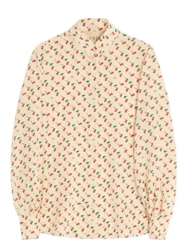 Valentino Garavani Cherryfic Printed Long-sleeve Shirt - No