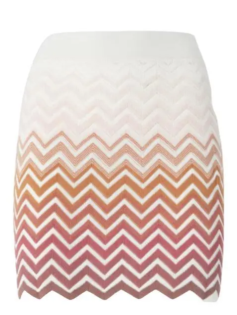 Missoni Chevron Pattern Mini Skirt - White
