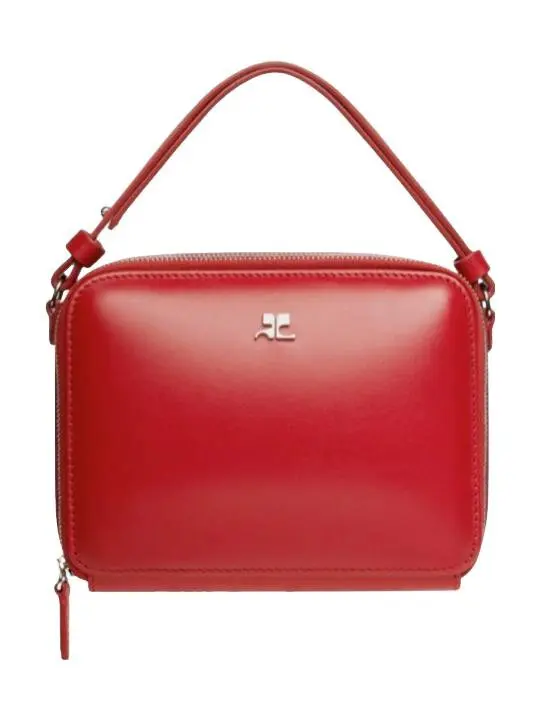 COURREGES Cloud Logo Plaque Chained Shoulder Bag - Ruby