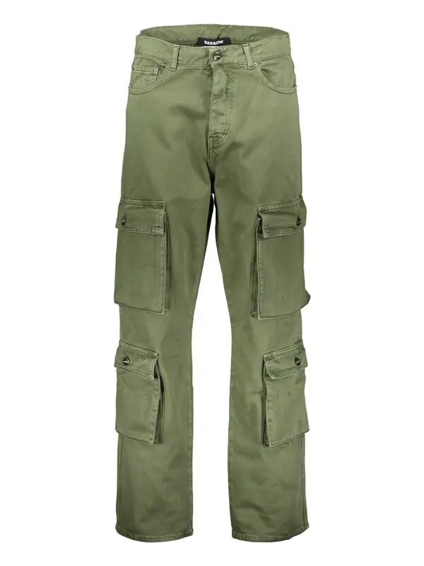 BARROW Logo Patch Cargo Jeans - Green