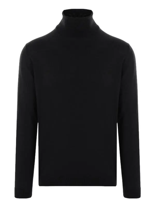 ROBERTO COLLINA Turtleneck Long Sleeve Jumper - Black