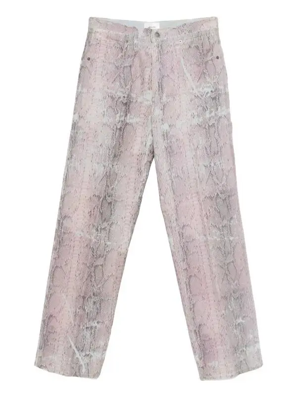 HAIKURE Winona Straight-leg Jeans In Snake Print - Blue/pink