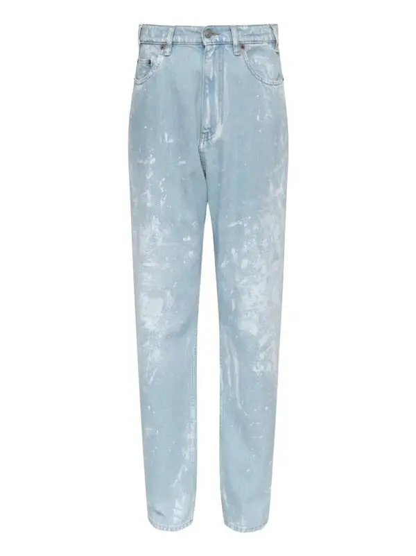 MAISON MARGIELA Coated Straight-leg Jeans - Light Blue