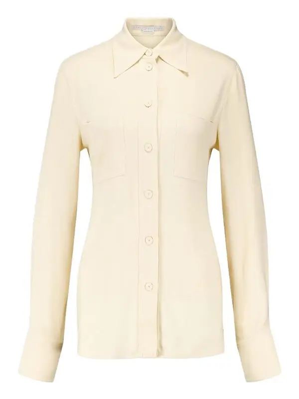 Stella McCartney Long-sleeved Button-down Shirt With Classic Collar - White