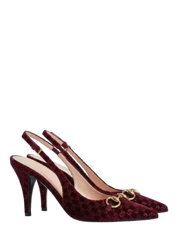 Gucci Horsebit Slingback Pumps - Bordeaux
