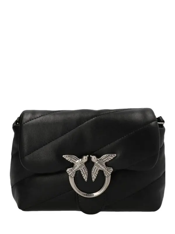 Pinko Quilted Chain Crossbody Bag - Black