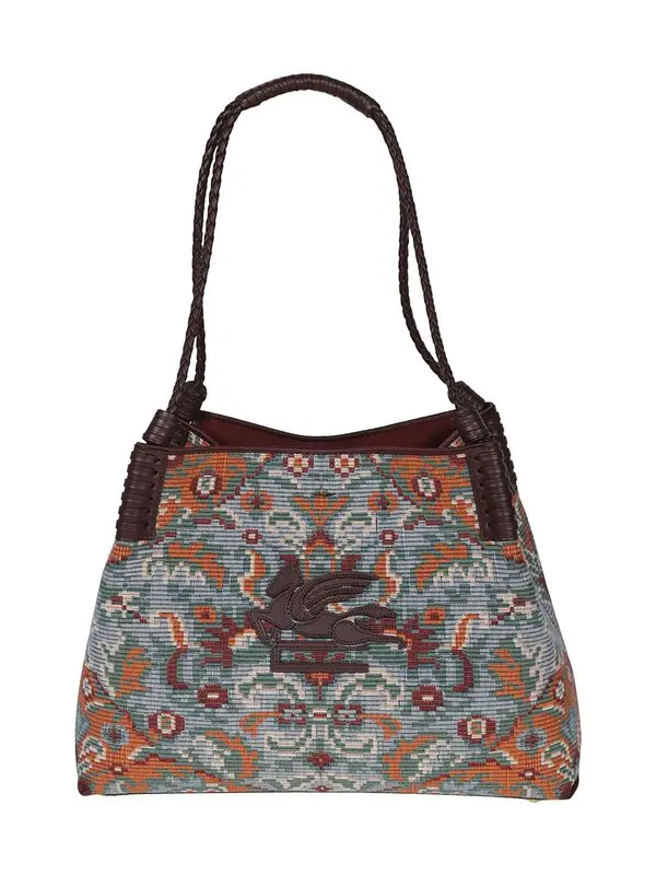 Etro Printed Pegasus Tote Bag - Variante Multicolor Fondo Arancio