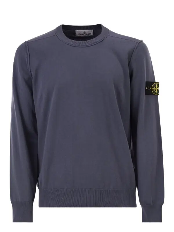 Stone Island Compass Patch Knitted Jumper - Black