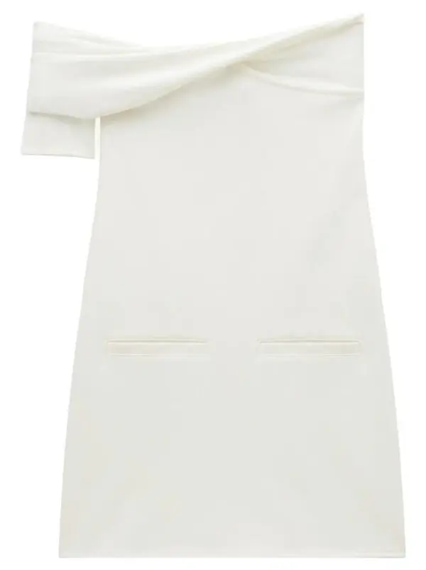 COURREGES One-shoulder A-line Mini Dress - White