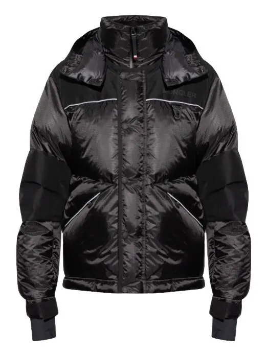 Moncler Logo Patch Hooded Padded Jacket - Black