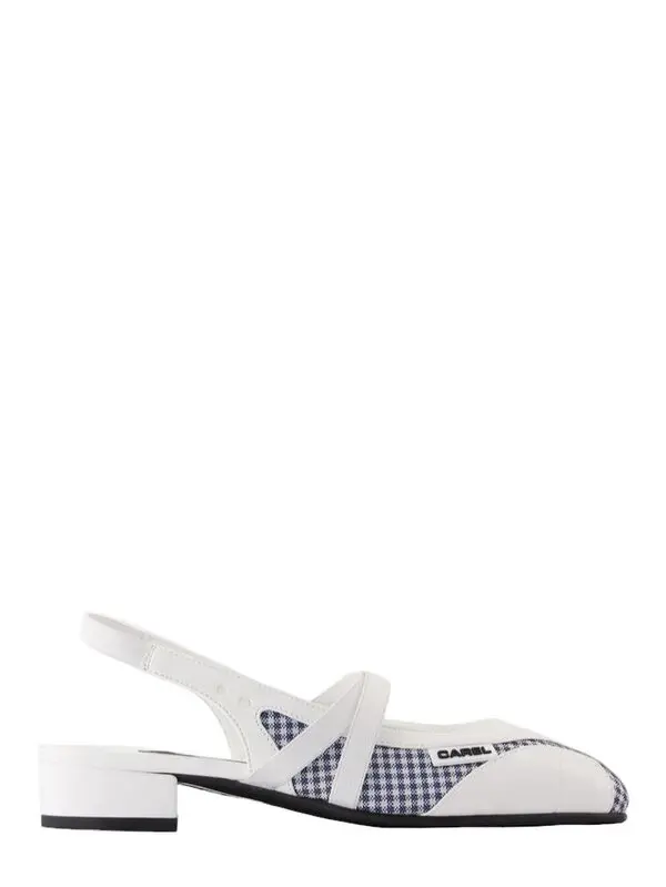 CAREL Slingback Flats With Round Toe - White