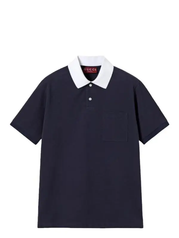 Gucci Stretch Piquet Polo Shirt - Blue