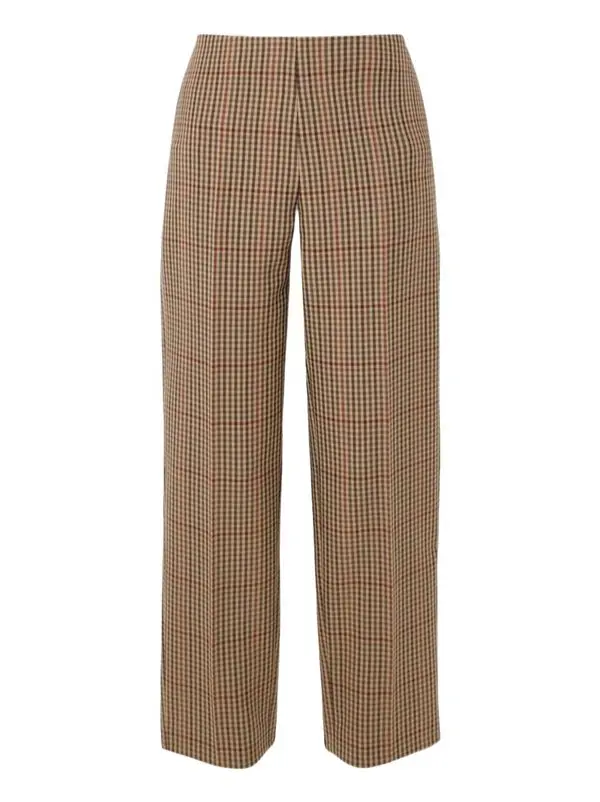Dries Van Noten Checked Straight Leg Trousers - Brown