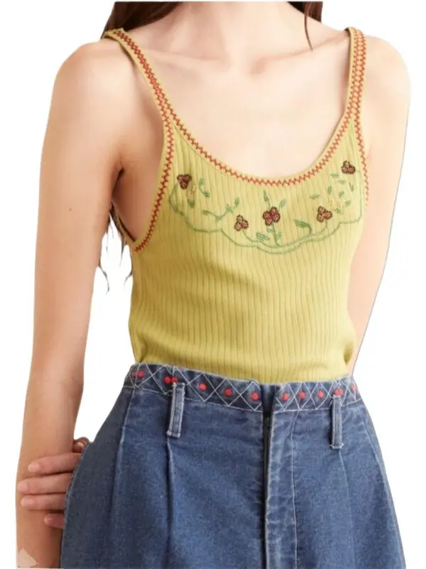 BODE Embellished Floral Knit Vest - Multicolor