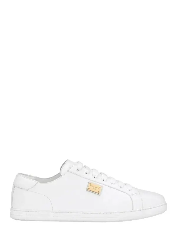 Dolce & Gabbana Tropez Low-top Sneakers With Logo Plaque - White