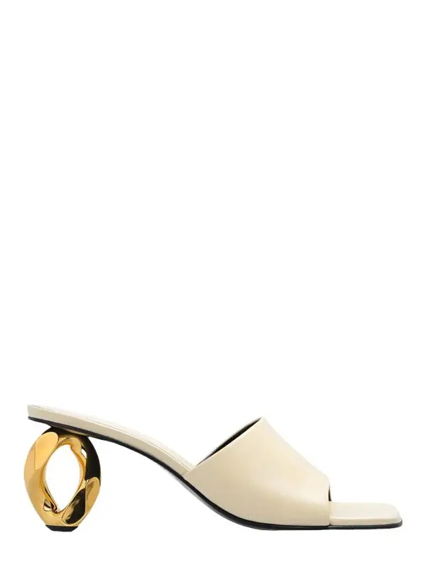 J.W.ANDERSON 75mm Chain-link Leather Mules - Nude