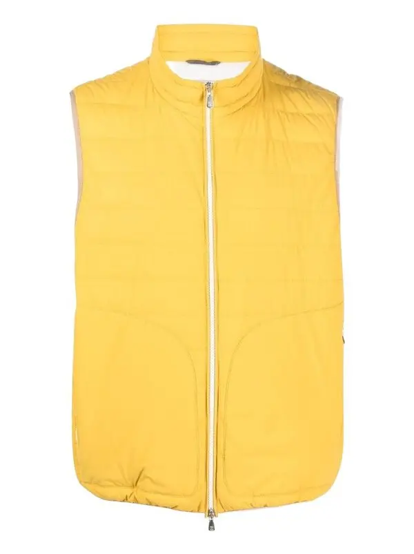 Brunello Cucinelli Feather-down Padded Gilet - Yellow