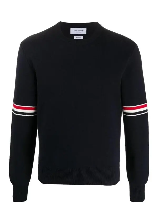 Thom Browne Striped Armband Jumper - Navy Blue