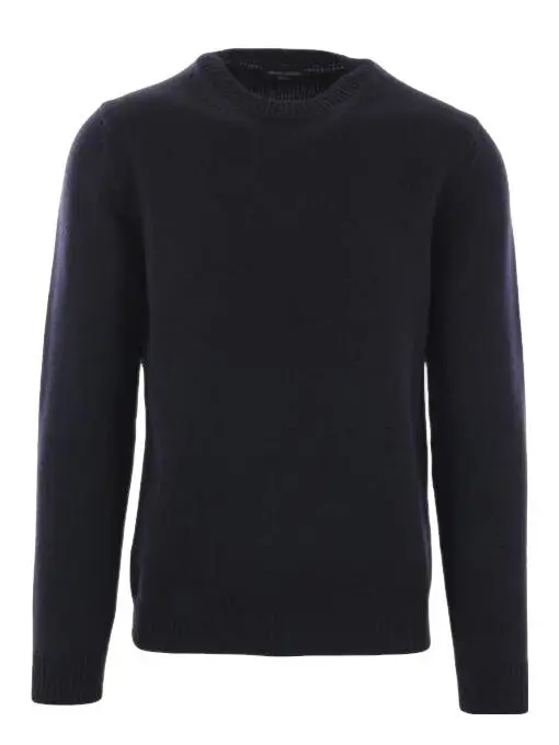 ROBERTO COLLINA Merino Wool Crew-neck Sweater - Black