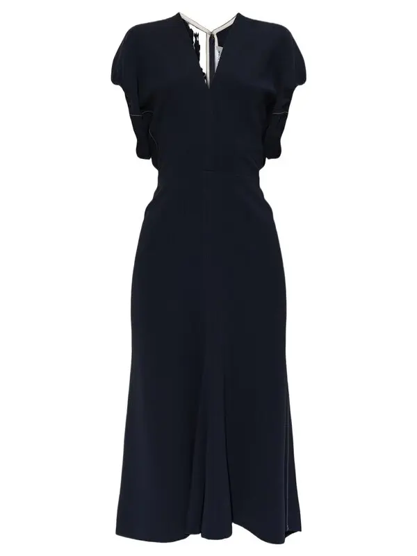 Victoria Beckham Crepe Midi Dress - Black