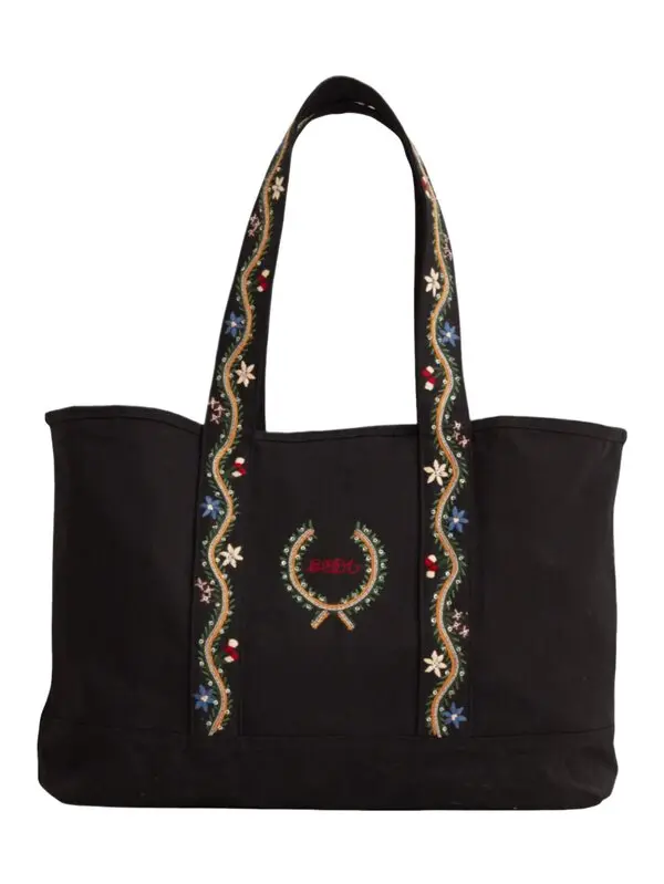 BODE Floral Embroidered Shoulder Bag - Black