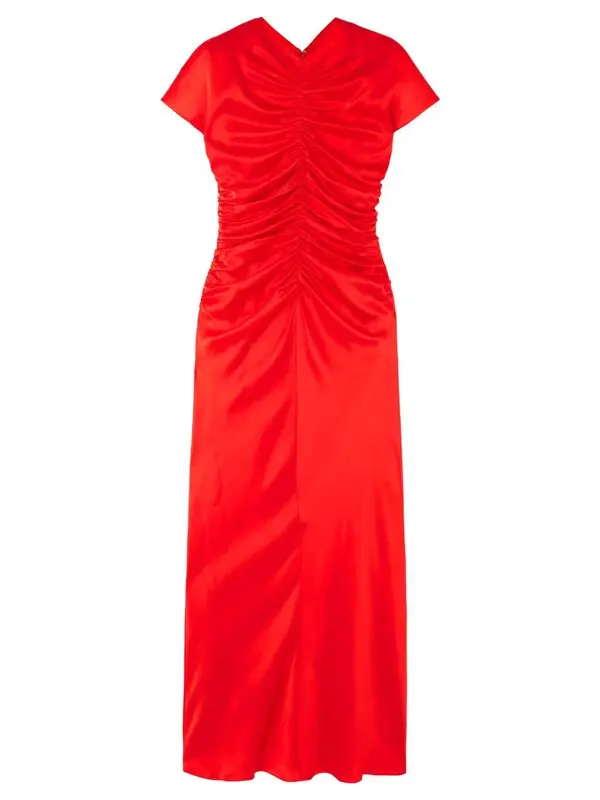 Tove Pleated Maxi Dress - Red