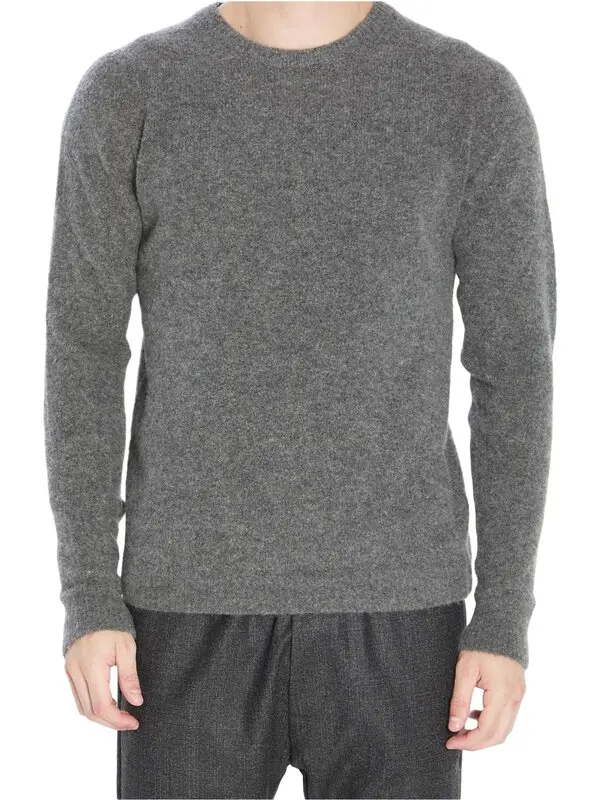ROBERTO COLLINA Ribbed Crewneck Knitwear - Gray