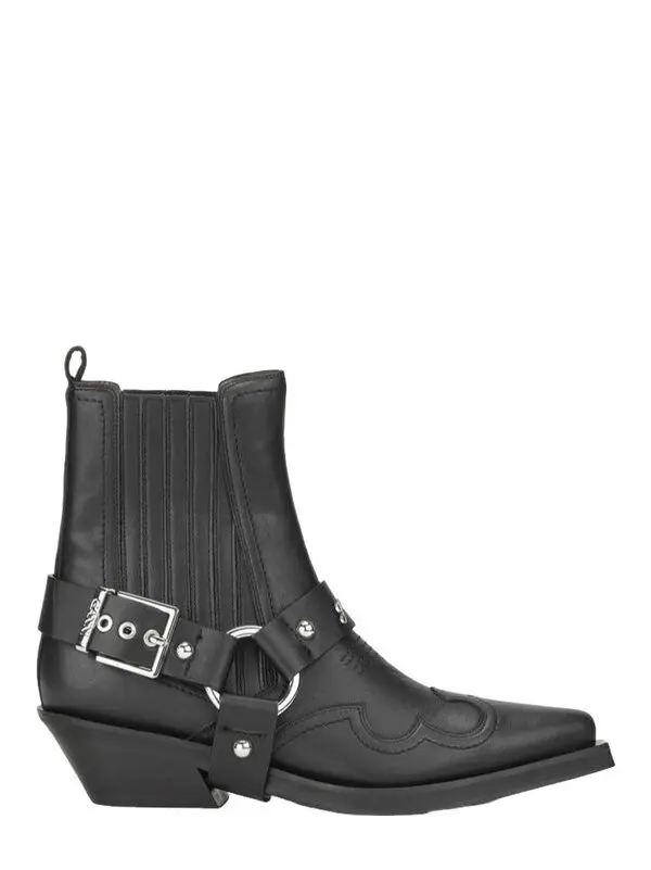 GANNI Buckle Fastening Western Chelsea Boots - Black