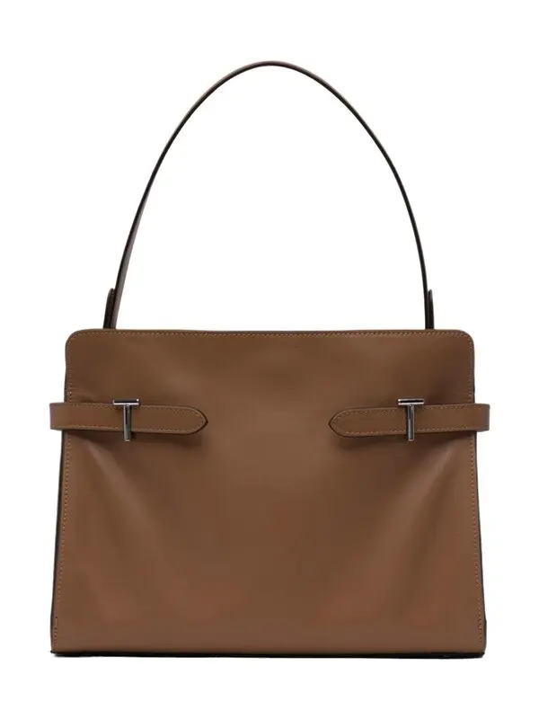 LE TANNEUR Leather Buckle Tote Bag - Tan
