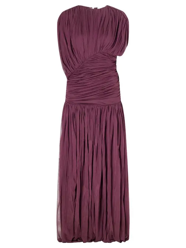 Tove Pleated Maxi Dress - Wine Red