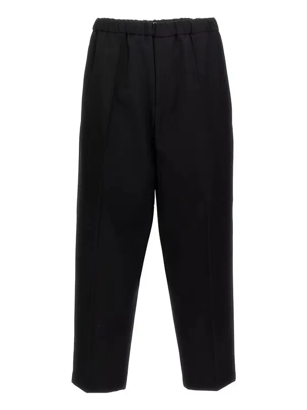 JIL SANDER Elastic-waist Wool Trousers - Black