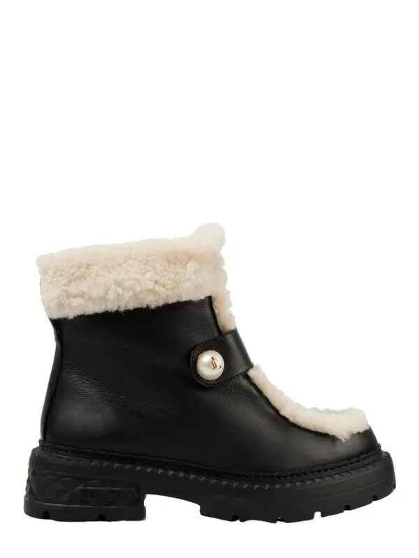 JIMMY CHOO Shea Flat Ankle Boots With Wool Lining - Black